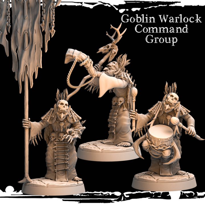 3D Printable Command Group - Goblin Warlock - 3 variations - Army of Darkness: Greenskins by ...